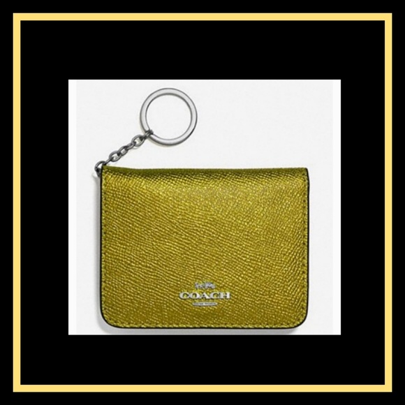 Coach | Bags | Nwt Metallic Lemon Bifold Card Holder | Poshmark